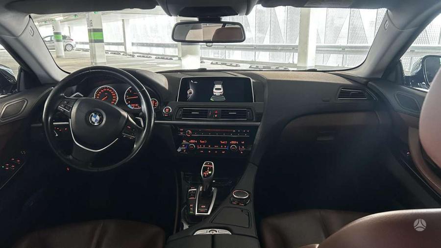 Black BMW 640 Gran Coupe 2015 in Vilnius, with an engine capacity of 2.99 L and mileage of 225 thousand km for 14200 €, photo 12 on AUTOMOTO.COM.LV