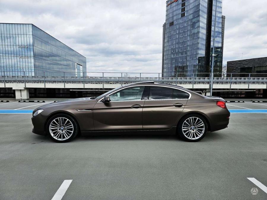 Brown BMW 640 Gran Coupe 2012 in Vilnius, with an engine capacity of 3.00 L and mileage of 188 thousand km for 16500 €, photo 4 on AUTOMOTO.COM.LV