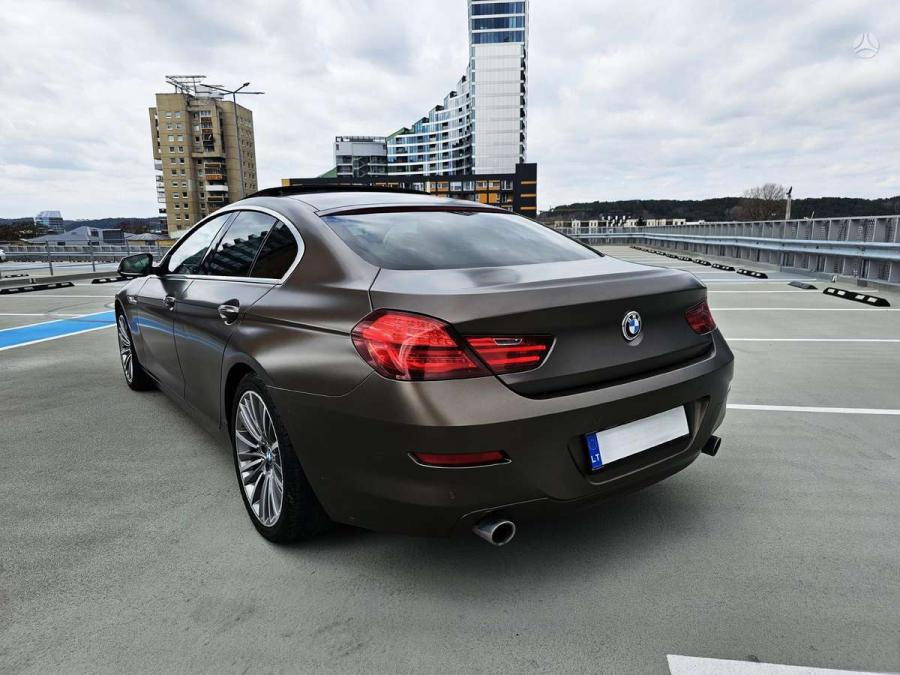 Brown BMW 640 Gran Coupe 2012 in Vilnius, with an engine capacity of 3.00 L and mileage of 188 thousand km for 16500 €, photo 6 on AUTOMOTO.COM.LV