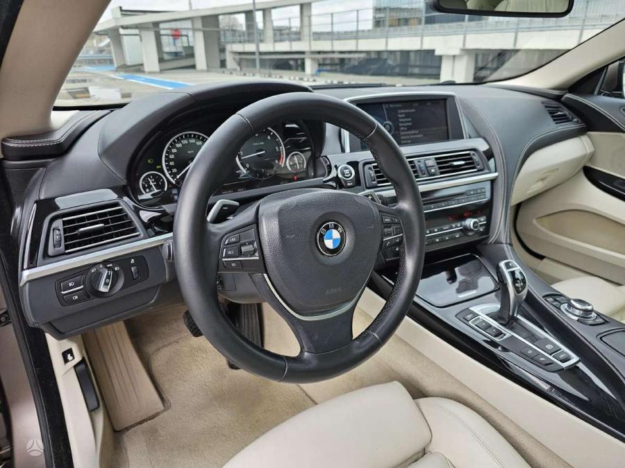 Brown BMW 640 Gran Coupe 2012 in Vilnius, with an engine capacity of 3.00 L and mileage of 188 thousand km for 16500 €, photo 20 on AUTOMOTO.COM.LV