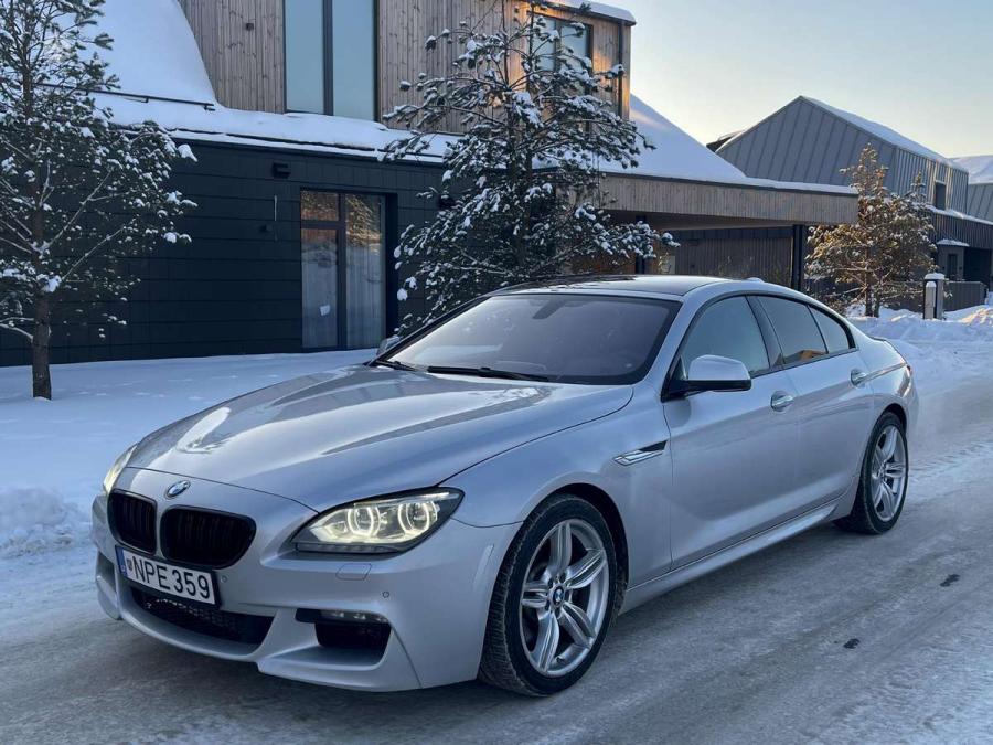 Grey BMW 640 Gran Coupe 2014 in Vilnius, with an engine capacity of 2.98 L and mileage of 169 thousand km for 12800 €, photo 1 on AUTOMOTO.COM.LV