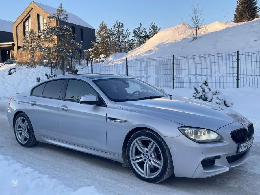 Grey BMW 640 Gran Coupe 2014 in Vilnius, with an engine capacity of 2.98 L and mileage of 169 thousand km for 12800 €, photo 2 on AUTOMOTO.COM.LV