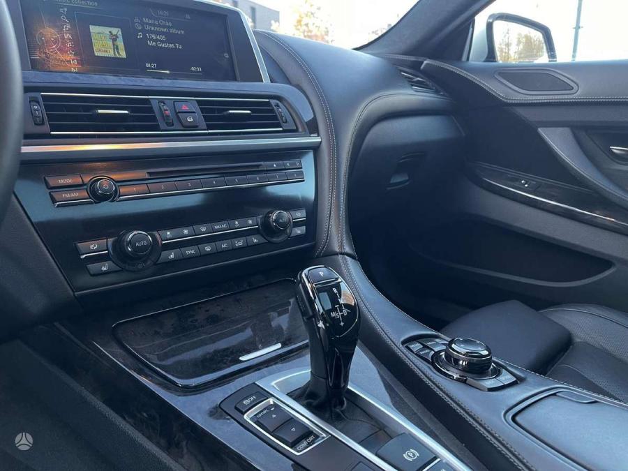 Grey BMW 640 Gran Coupe 2014 in Vilnius, with an engine capacity of 2.98 L and mileage of 169 thousand km for 12800 €, photo 18 on AUTOMOTO.COM.LV