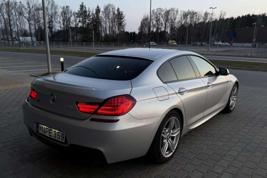 Pelēks BMW 640 Gran Coupe 2014 Viļņa, ar dzinēja tilpumu 2.98 L un nobraukumu 181 tūkst. km par 14666 €, foto 5 vietnē AUTOMOTO.COM.LV