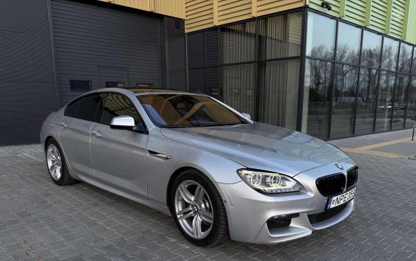 Grey BMW 640 Gran Coupe 2014 in Vilnius, with an engine capacity of 2.98 L and mileage of 181 thousand km for 14666 €, photo 6 on AUTOMOTO.COM.LV