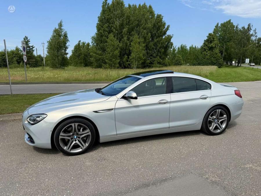 Pelēks BMW 640 Gran Coupe 2015 Tauragė, ar dzinēja tilpumu 2.99 L un nobraukumu 280 tūkst. km par 14999 €, foto 4 vietnē AUTOMOTO.COM.LV