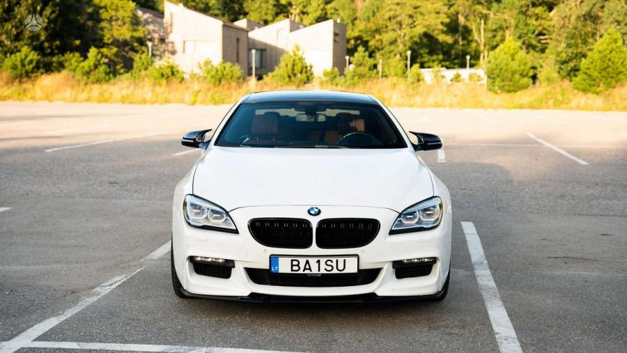White BMW 640 Gran Coupe 2016 in Klaipeda, with an engine capacity of 2.98 L and mileage of 109 thousand km for 21000 €, photo 1 on AUTOMOTO.COM.LV