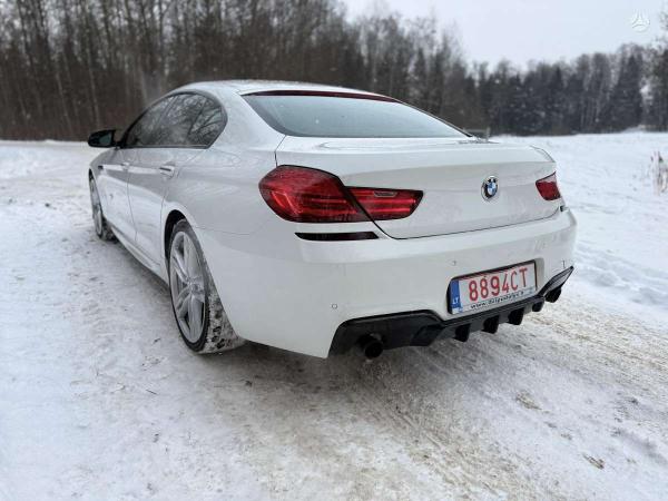 White BMW 640 Gran Coupe 2013 in Kaisiadorys, with an engine capacity of 3.00 L and mileage of 200 thousand km for 12200 €, photo 4 on AUTOMOTO.COM.LV