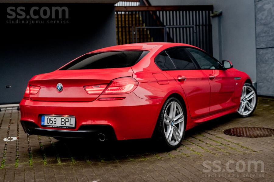 Red BMW 640 2015 in Tallinn, with an engine capacity of 3.00 L and mileage of 176 thousand km for 24990 €, photo 7 on AUTOMOTO.COM.LV
