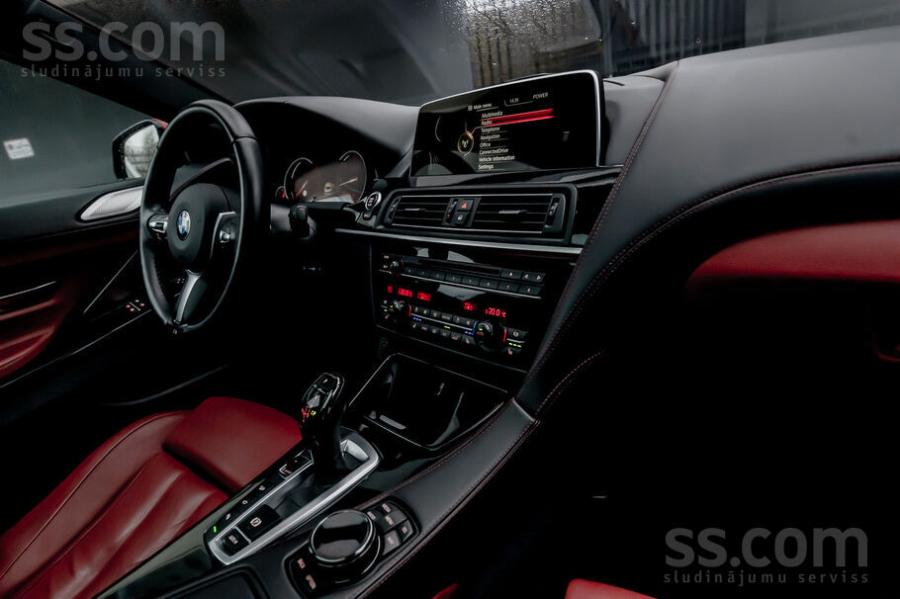 Red BMW 640 2015 in Tallinn, with an engine capacity of 3.00 L and mileage of 176 thousand km for 24990 €, photo 16 on AUTOMOTO.COM.LV