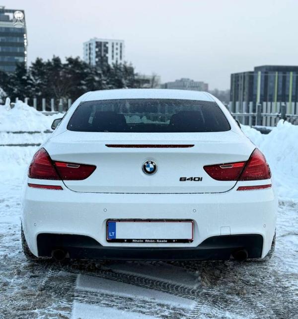 White BMW 640 2013 in Vilnius, with an engine capacity of 2.98 L and mileage of 195 thousand km for 17350 €, photo 6 on AUTOMOTO.COM.LV