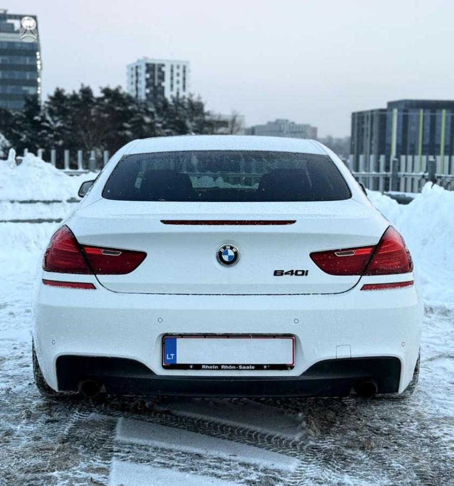 White BMW 640 2013 in Vilnius, with an engine capacity of 2.98 L and mileage of 195 thousand km for 17350 €, photo 6 on AUTOMOTO.COM.LV