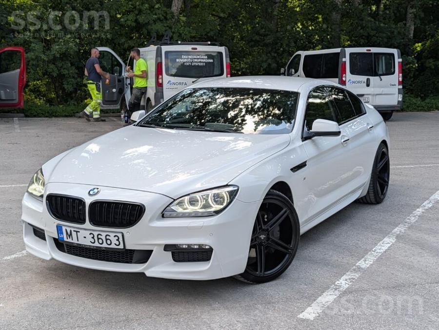 White BMW 640 2015 in Talsi, with an engine capacity of 3.00 L and mileage of 163 thousand km for 19500 €, photo 1 on AUTOMOTO.COM.LV
