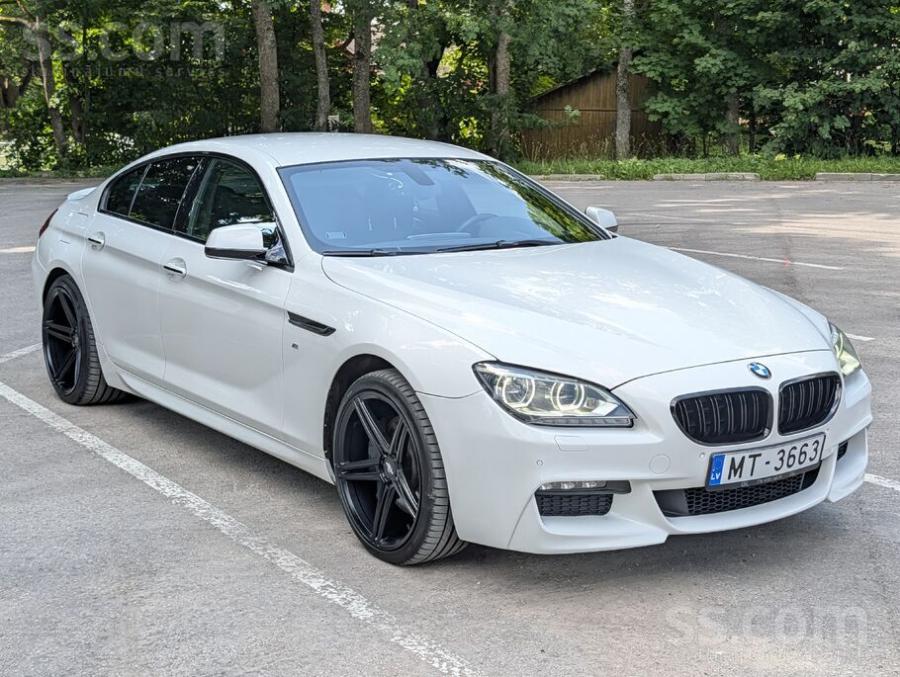 White BMW 640 2015 in Talsi, with an engine capacity of 3.00 L and mileage of 163 thousand km for 19500 €, photo 5 on AUTOMOTO.COM.LV