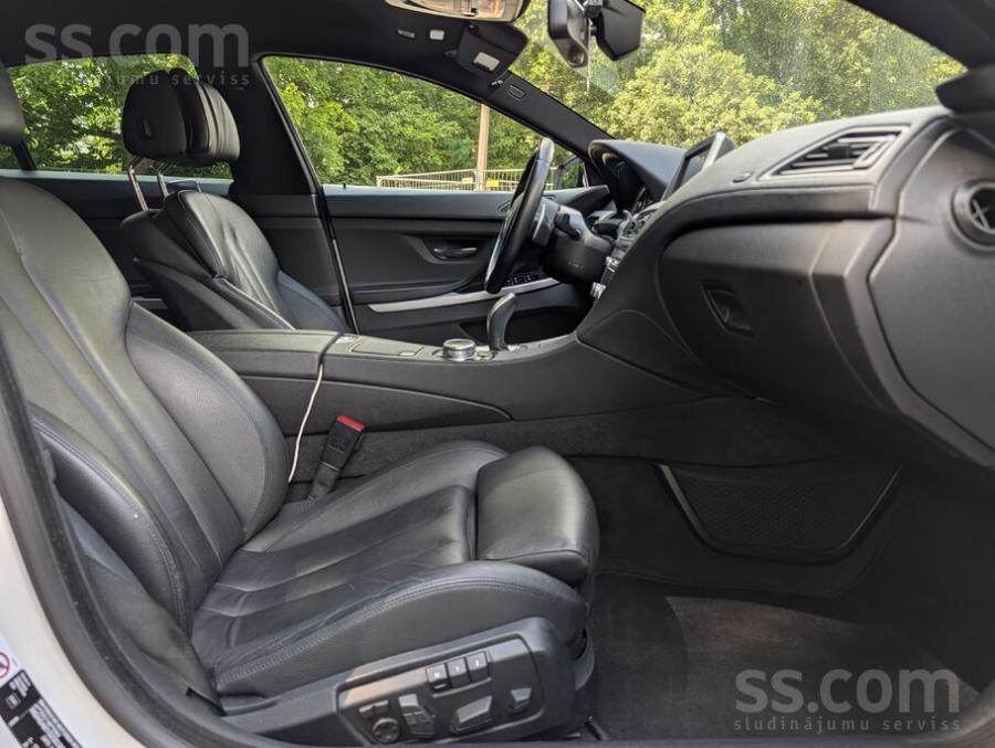 White BMW 640 2015 in Talsi, with an engine capacity of 3.00 L and mileage of 163 thousand km for 19500 €, photo 25 on AUTOMOTO.COM.LV
