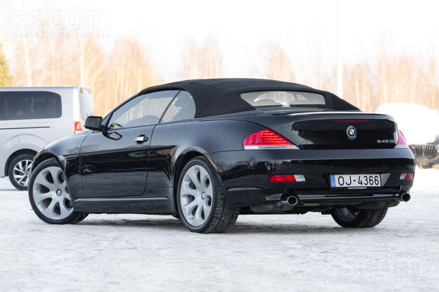Black BMW 645 2004 in Jelgava, with an engine capacity of 4.40 L and mileage of 48 thousand km for 14800 €, photo 5 on AUTOMOTO.COM.LV