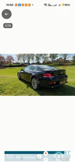 BMW 645 2005 Kauņa, ar dzinēja tilpumu 4.40 L un nobraukumu 230 tūkst. km par 8499 €, foto 3 vietnē AUTOMOTO.COM.LV