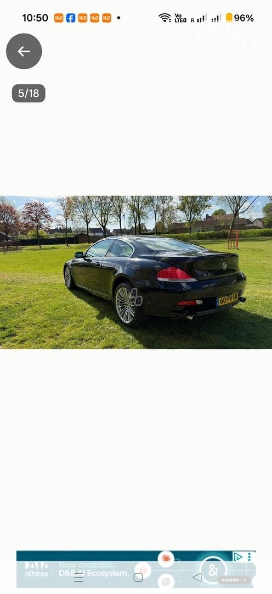 BMW 645 2005 Kauņa, ar dzinēja tilpumu 4.40 L un nobraukumu 230 tūkst. km par 8499 €, foto 3 vietnē AUTOMOTO.COM.LV