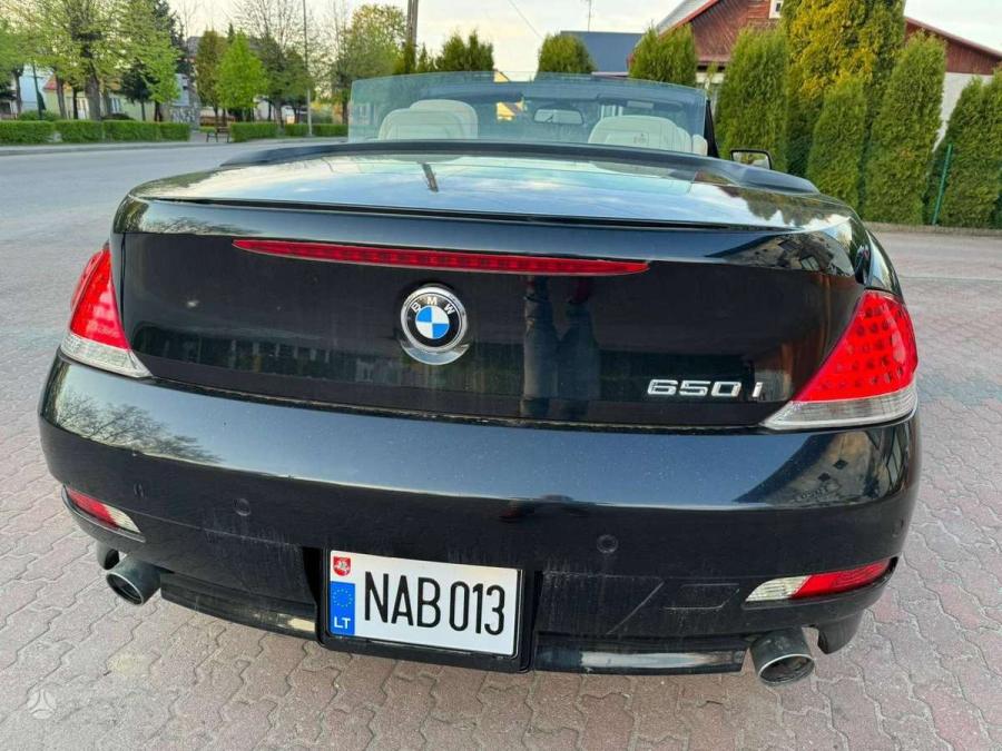 Black BMW 650 2002 in Vilnius, with an engine capacity of 4.80 L and mileage of 125 thousand km for 10150 €, photo 6 on AUTOMOTO.COM.LV