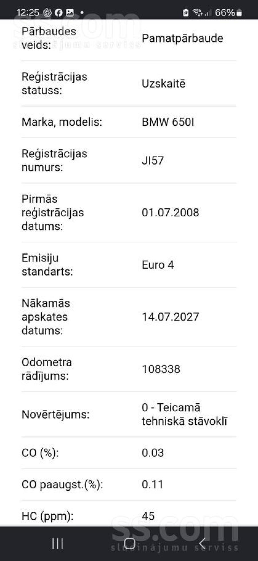 Белый БМВ 650 2008 в Елгава, объемом двигателя 4.80 л и пробегом 108 тыс. км за 14500 €, фото 19 на AUTOMOTO.COM.LV