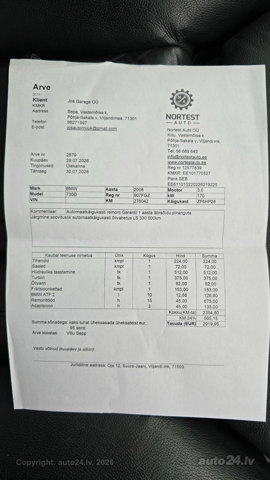 Melns BMW 7 Series 2008 Jehvi, ar dzinēja tilpumu 3.00 L un nobraukumu 280 tūkst. km par 7500 €, foto 29 vietnē AUTOMOTO.COM.LV