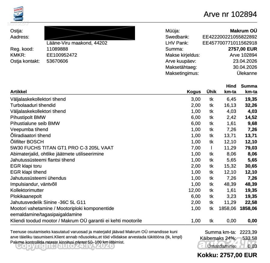 Черный БМВ 7 Серия 2012 в Тарту, объемом двигателя 3.00 л и пробегом 260 тыс. км за 12300 €, фото 18 на AUTOMOTO.COM.LV