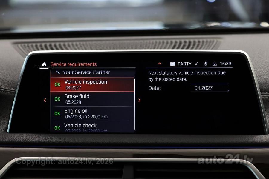 Black BMW 7 Series 2019 in Tallinn, with an engine capacity of 3.00 L and mileage of 88 thousand km for 42995 €, photo 23 on AUTOMOTO.COM.LV
