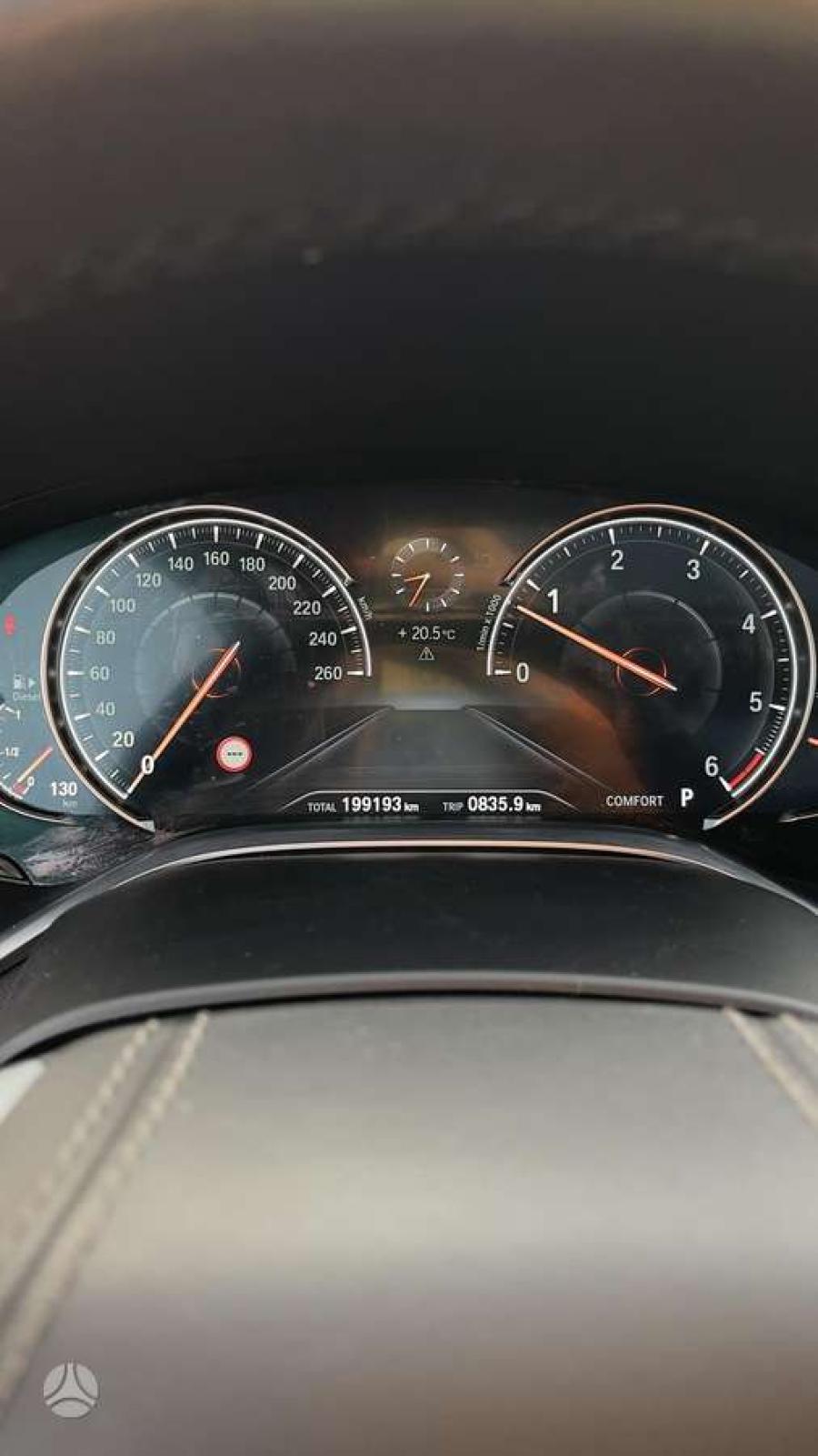 Black BMW 730 2016 in Vilnius, with an engine capacity of 2.99 L and mileage of 199 thousand km for 26000 €, photo 20 on AUTOMOTO.COM.LV