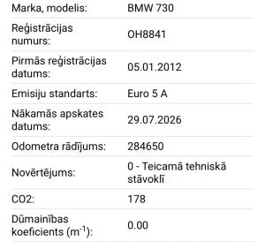 Black BMW 730 2012 in Riga, with an engine capacity of 3.00 L and mileage of 285 thousand km for 7990 €, photo 33 on AUTOMOTO.COM.LV