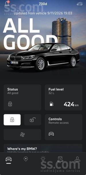 Melns BMW 730 2015 Rēzekne, ar dzinēja tilpumu 3.00 L un nobraukumu 287 tūkst. km par 23990 €, foto 46 vietnē AUTOMOTO.COM.LV