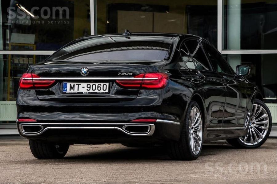Black BMW 730 2016 in Riga, with an engine capacity of 3.00 L and mileage of 150 thousand km for 29000 €, photo 3 on AUTOMOTO.COM.LV