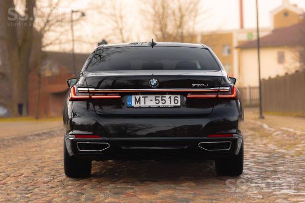 Black BMW 730 2020 in Jelgava, with an engine capacity of 3.00 L and mileage of 108 thousand km for 44000 €, photo 7 on AUTOMOTO.COM.LV