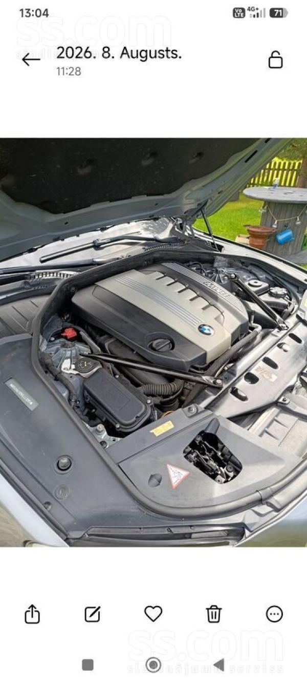 Grey BMW 730 2009 in Talsi, with an engine capacity of 3.00 L and mileage of 316 thousand km for 9500 €, photo 9 on AUTOMOTO.COM.LV