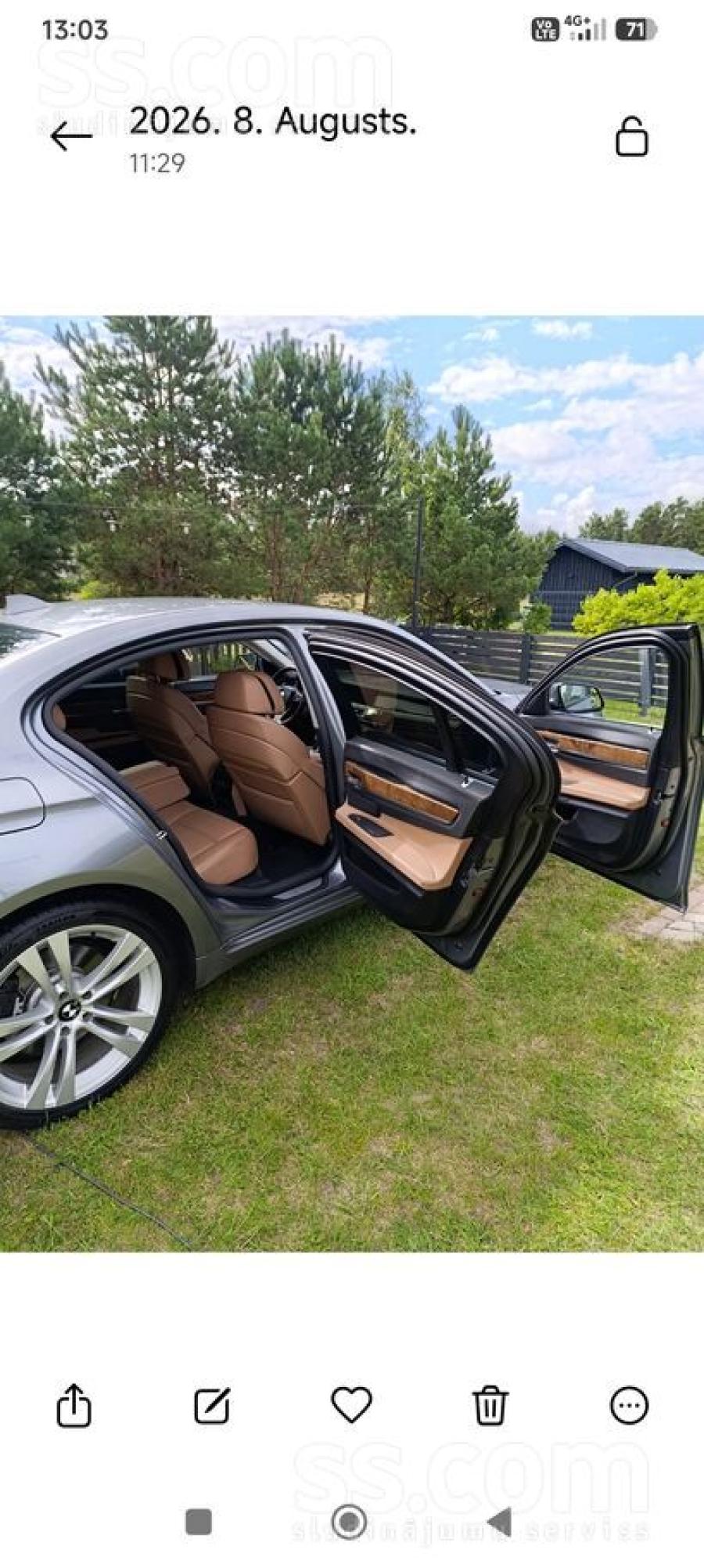 Pelēks BMW 730 2009 Talsi, ar dzinēja tilpumu 3.00 L un nobraukumu 316 tūkst. km par 9500 €, foto 8 vietnē AUTOMOTO.COM.LV