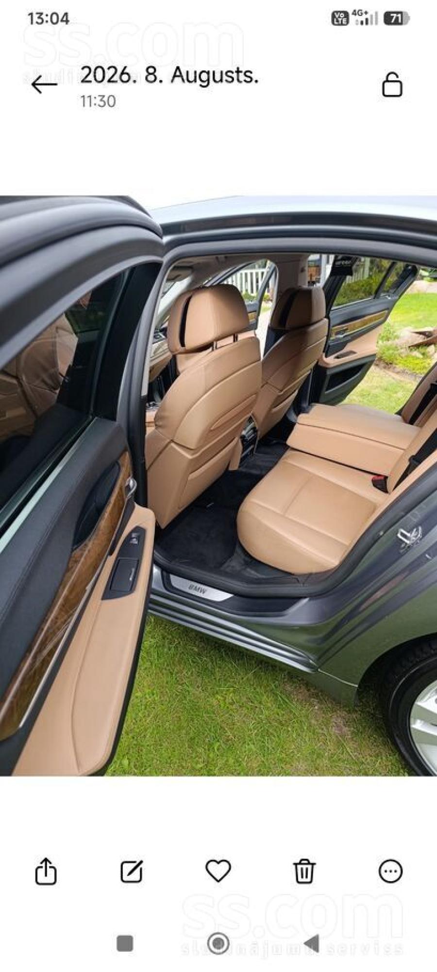 Pelēks BMW 730 2009 Talsi, ar dzinēja tilpumu 3.00 L un nobraukumu 316 tūkst. km par 9500 €, foto 17 vietnē AUTOMOTO.COM.LV