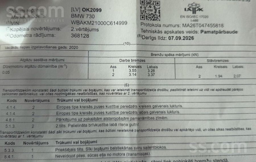 Серый БМВ 730 2011 в Мадона, объемом двигателя 3.00 л и пробегом 368 тыс. км за 6650 €, фото 18 на AUTOMOTO.COM.LV