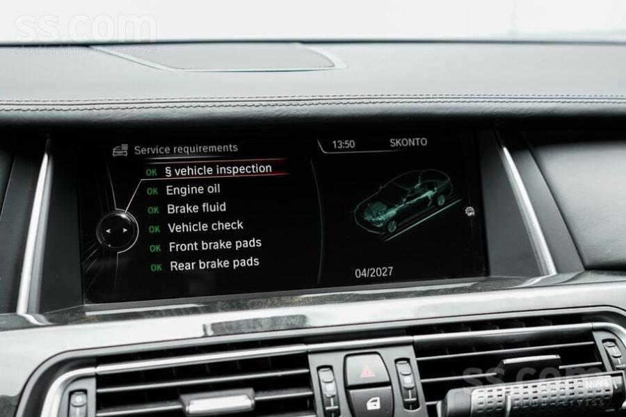 Grey BMW 730 2013 in Riga, with an engine capacity of 3.00 L and mileage of 197 thousand km for 13950 €, photo 29 on AUTOMOTO.COM.LV