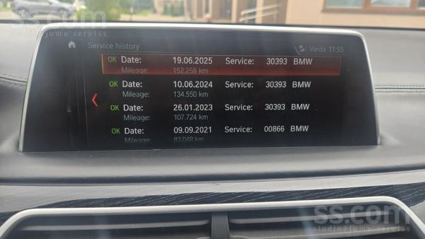 Grey BMW 730 2018 in Riga, with an engine capacity of 3.00 L and mileage of 167 thousand km for 27998 €, photo 9 on AUTOMOTO.COM.LV