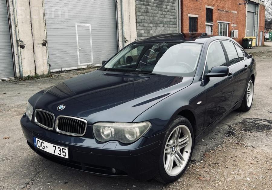 Blue BMW 735 2002 in Riga, with an engine capacity of 3.60 L and mileage of 195 thousand km for 3500 €, photo 1 on AUTOMOTO.COM.LV