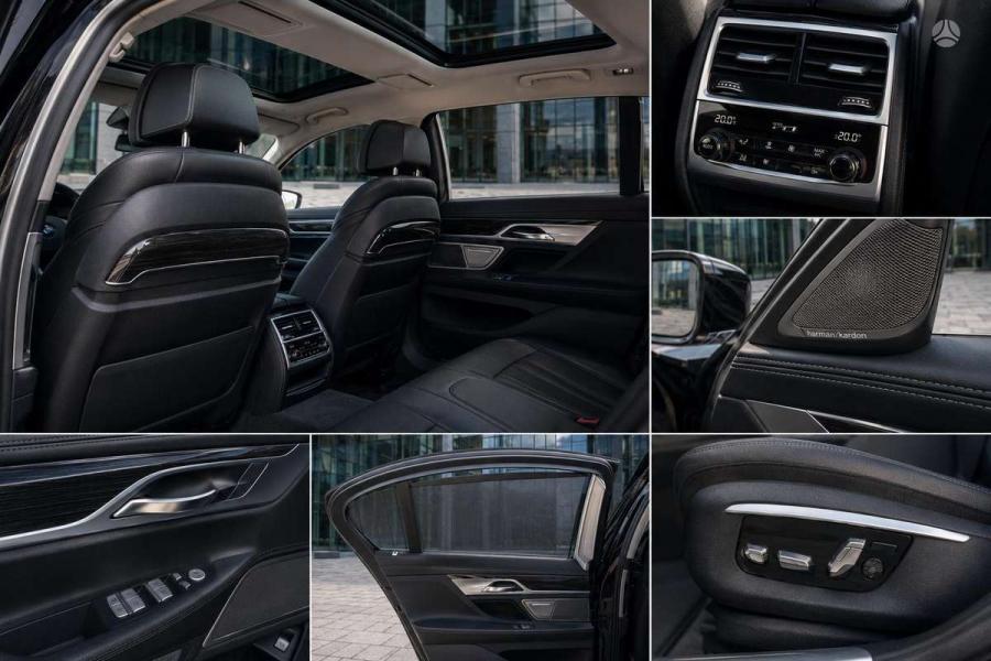 Black BMW 740 2017 in Vilnius, with an engine capacity of 3.00 L and mileage of 188 thousand km for 19350 €, photo 10 on AUTOMOTO.COM.LV