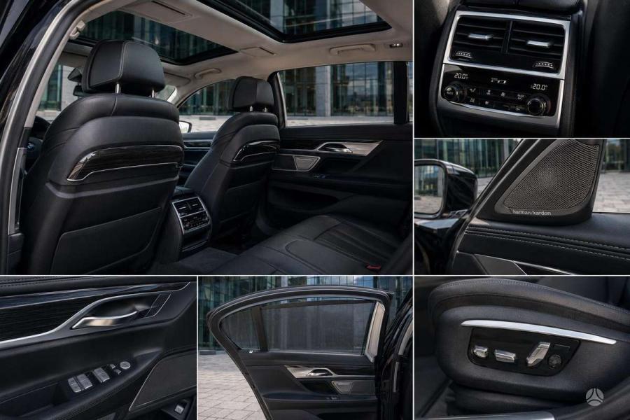 Black BMW 740 2017 in Vilnius, with an engine capacity of 3.00 L and mileage of 188 thousand km for 19350 €, photo 10 on AUTOMOTO.COM.LV