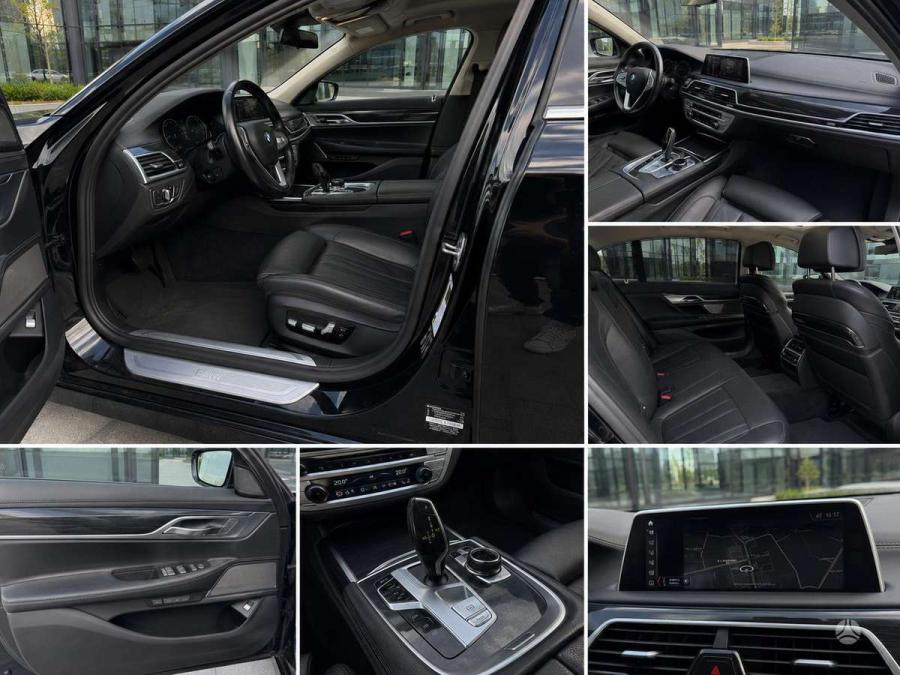 Black BMW 740 2017 in Vilnius, with an engine capacity of 3.00 L and mileage of 188 thousand km for 19350 €, photo 11 on AUTOMOTO.COM.LV