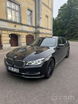 Black BMW 740 2016 in Kuldiga, with an engine capacity of 3.00 L and mileage of 240 thousand km for 22900 €, photo  on AUTOMOTO.COM.LV
