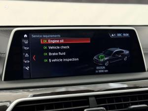 Black BMW 740 2016 in Vilnius, with an engine capacity of 3.00 L and mileage of 80 thousand km for 23300 €, photo 31 on AUTOMOTO.COM.LV