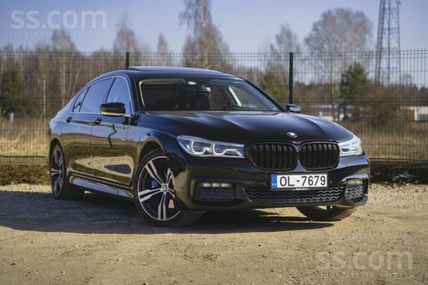 Black BMW 740 2017 in Riga, with an engine capacity of 3.00 L and mileage of 171 thousand km for 31990 €, photo 3 on AUTOMOTO.COM.LV