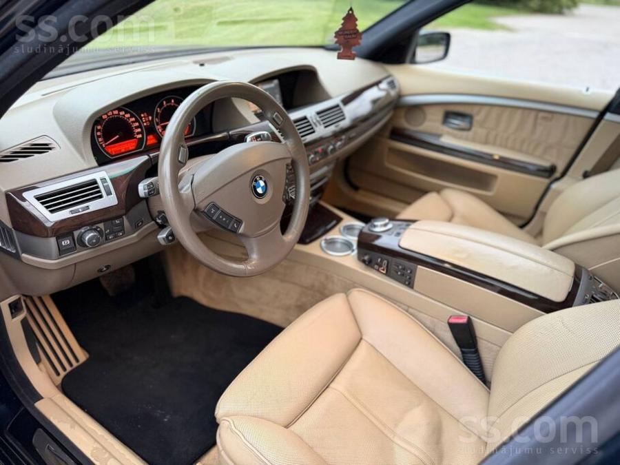 Blue BMW 740 2006 in Riga, with an engine capacity of 4.00 L and mileage of 0 thousand km for 5490 €, photo 20 on AUTOMOTO.COM.LV