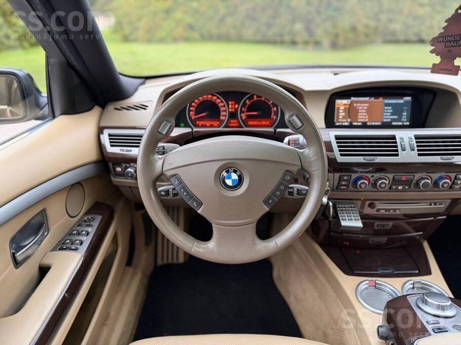Blue BMW 740 2006 in Riga, with an engine capacity of 4.00 L and mileage of 0 thousand km for 5490 €, photo 21 on AUTOMOTO.COM.LV