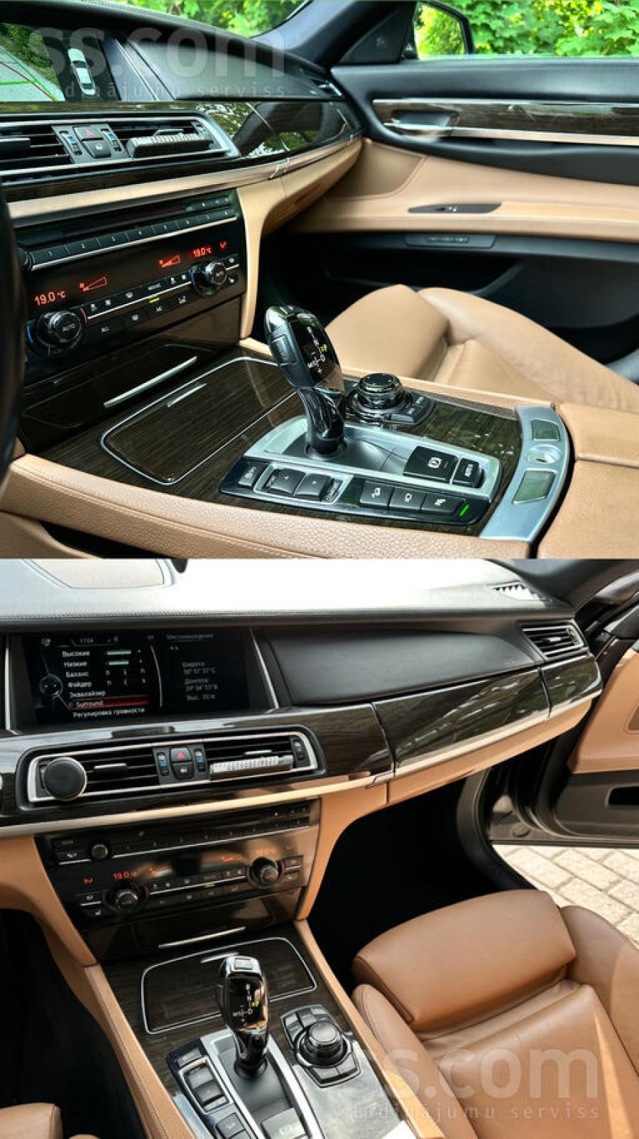 Grey BMW 740 2012 in Riga, with an engine capacity of 3.00 L and mileage of 312 thousand km for 13800 €, photo 11 on AUTOMOTO.COM.LV