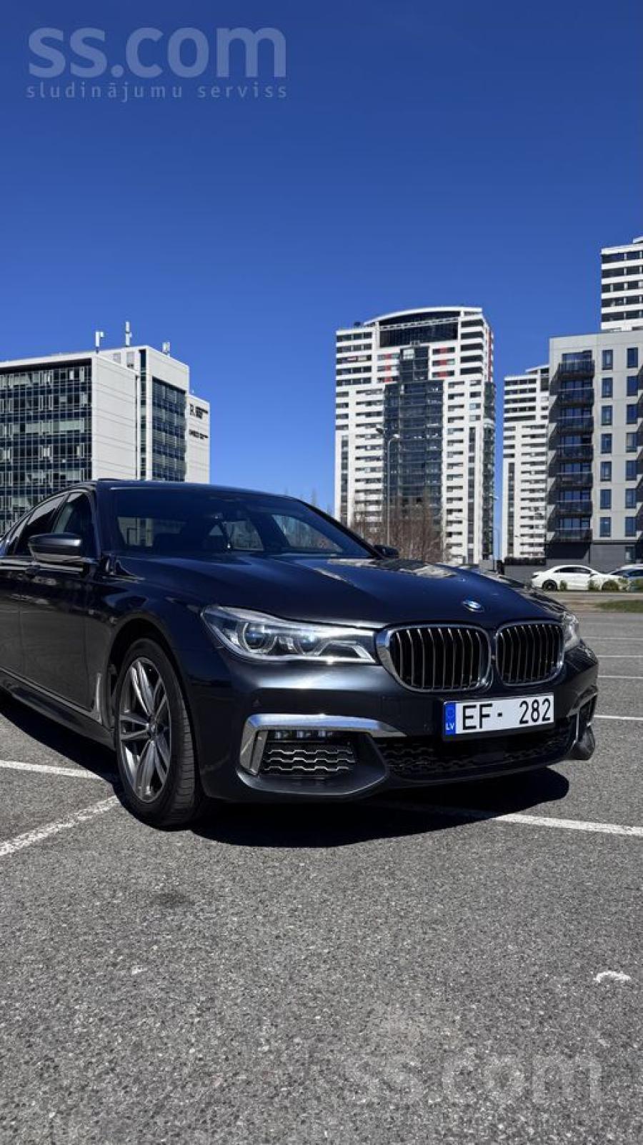 Pelēks BMW 740 2017 Rīga, ar dzinēja tilpumu 3.00 L un nobraukumu 280 tūkst. km par 25400 €, foto 3 vietnē AUTOMOTO.COM.LV