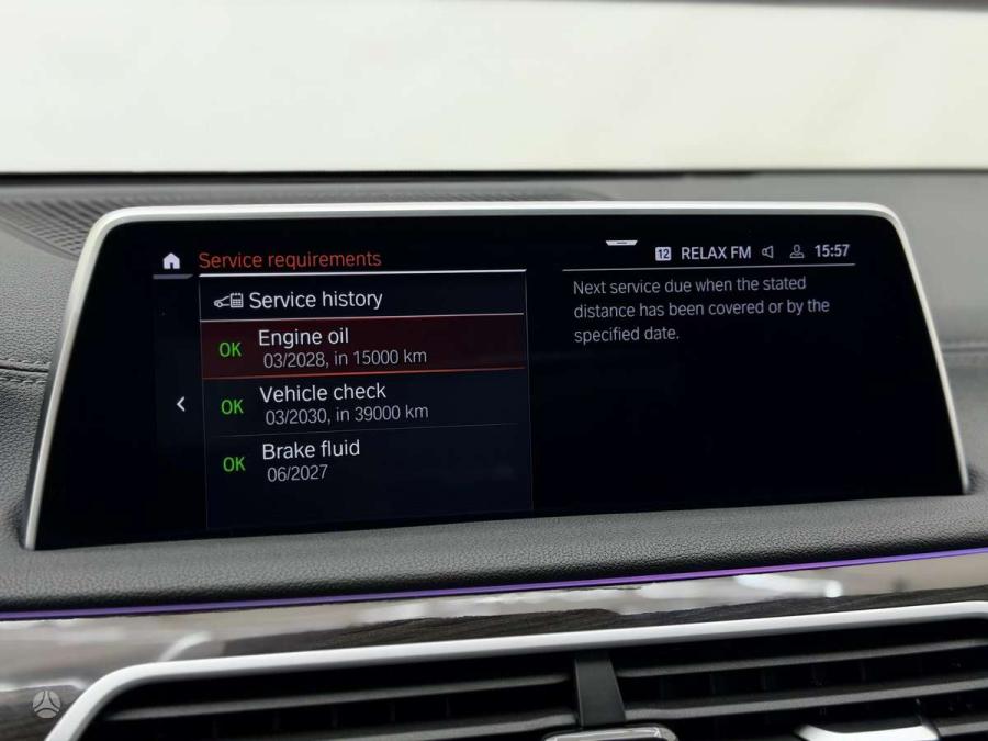 Grey BMW 740 2020 in Vilnius, with an engine capacity of 2.99 L and mileage of 222 thousand km for 33999 €, photo 36 on AUTOMOTO.COM.LV